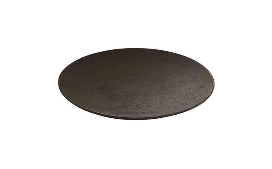 Brush Black Brush Plate Flat Coup Round (28cm) (Pack of 6) — Envibe